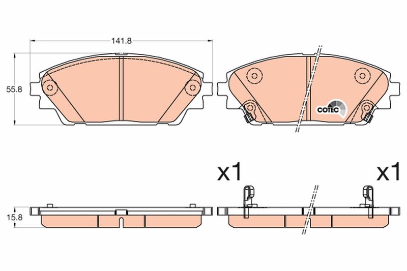 Komplet pločica, disk-kočnica TRW GDB3592
