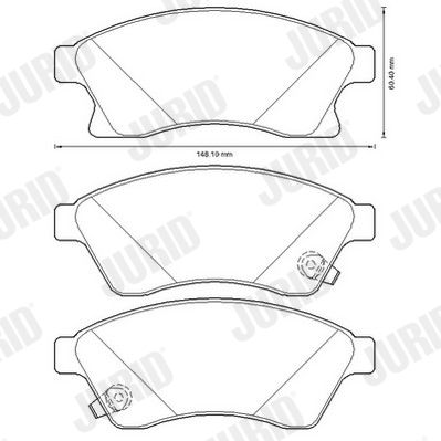 Komplet pločica, disk-kočnica JURID 573332JC