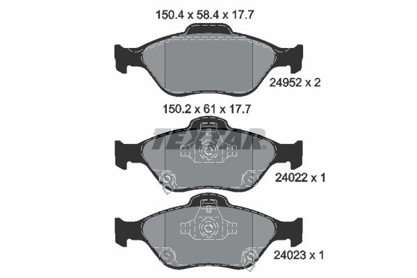 Komplet pločica, disk-kočnica TEXTAR 2495201