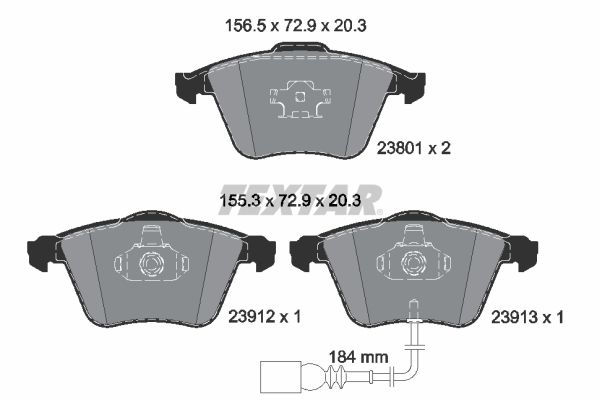 Komplet pločica, disk-kočnica TEXTAR 2380101