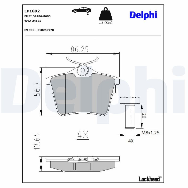 Komplet pločica, disk-kočnica DELPHI LP1892