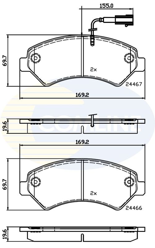 Komplet pločica, disk-kočnica COMLINE CBP12247