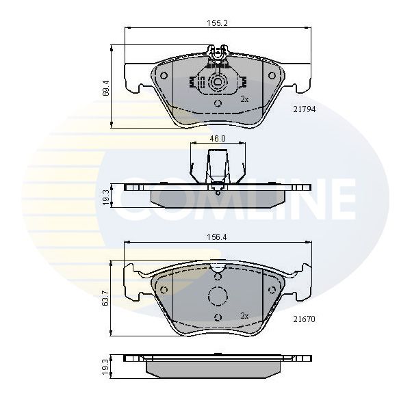 Komplet pločica, disk-kočnica COMLINE CBP0913