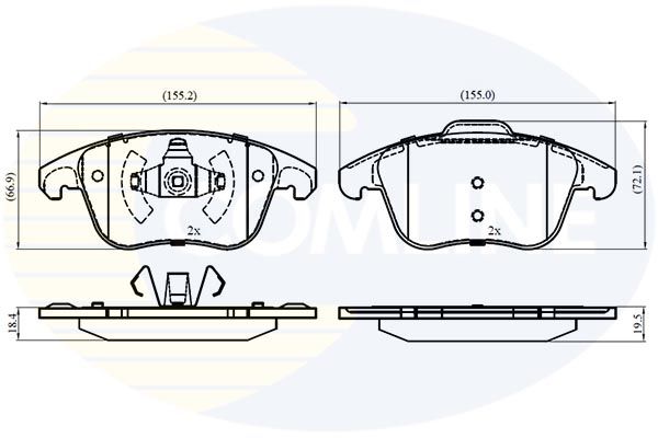 Komplet pločica, disk-kočnica COMLINE CBP03002