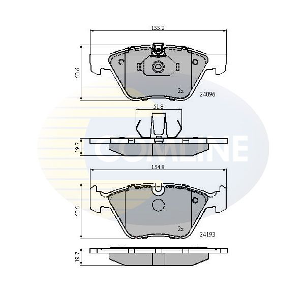 Komplet pločica, disk-kočnica COMLINE CBP01300