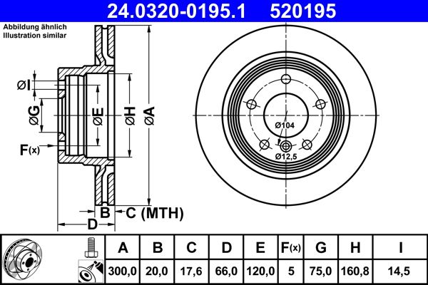 Kočioni disk ATE 24.0320-0195.1