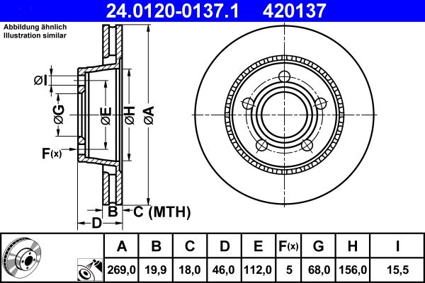 Kočioni disk ATE 24.0120-0137.1