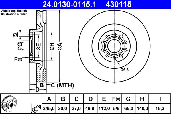 Kočioni disk ATE 24.0130-0115.1