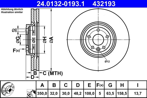 Kočioni disk ATE 24.0132-0193.1