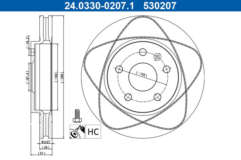 Kočioni disk ATE 24.0330-0207.1