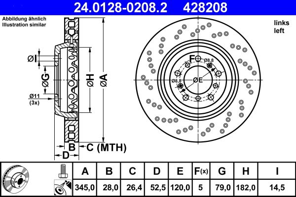 Kočioni disk ATE 24.0128-0208.2