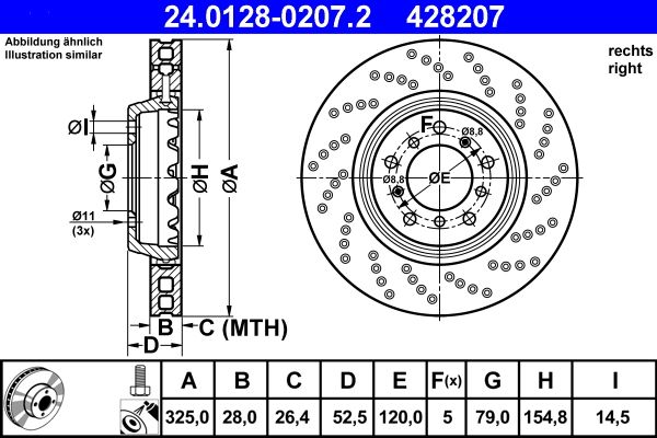Kočioni disk ATE 24.0128-0207.2