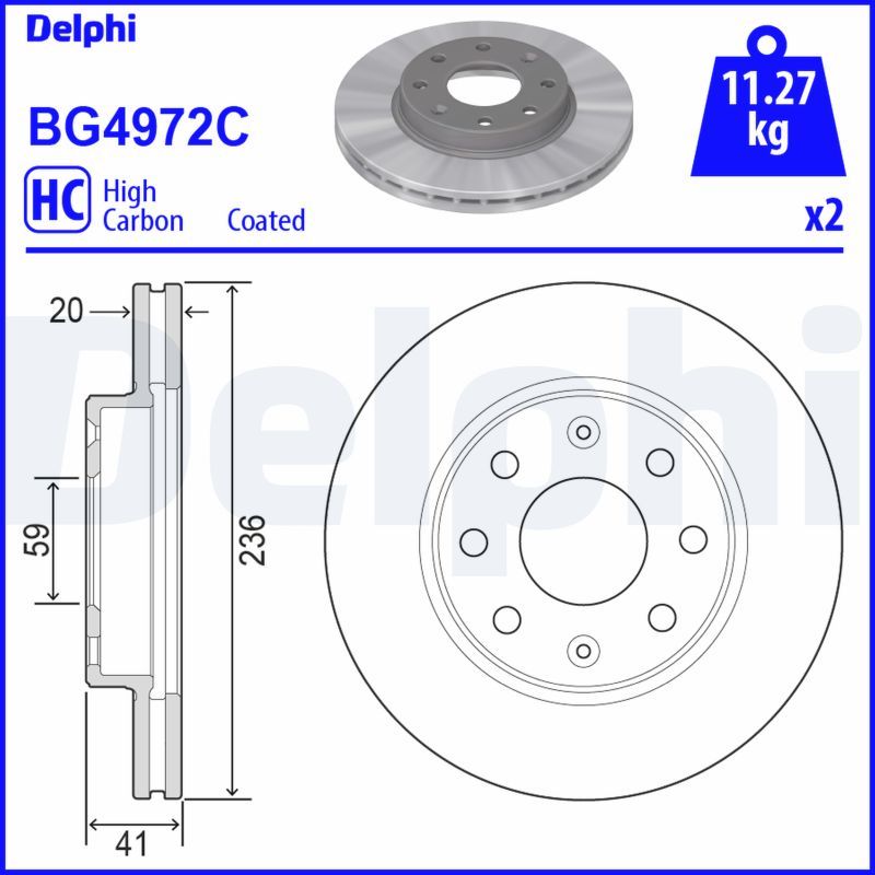 Kočioni disk DELPHI BG4972C