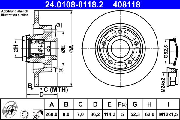 Kočioni disk ATE 24.0108-0118.2