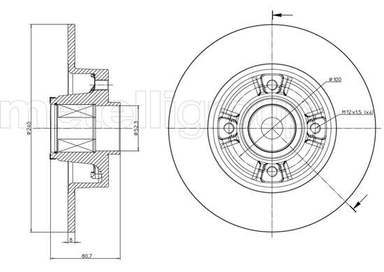 Kočioni disk METELLI 23-0722