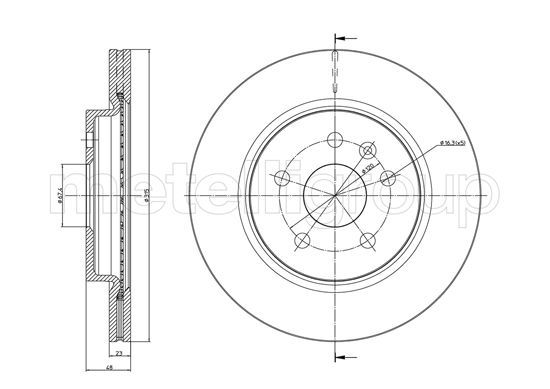 Kočioni disk METELLI 23-1009C