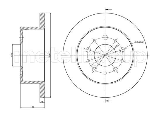 Kočioni disk METELLI 23-0952C