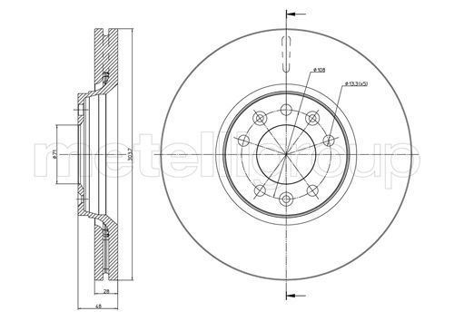 Kočioni disk METELLI 23-0886C