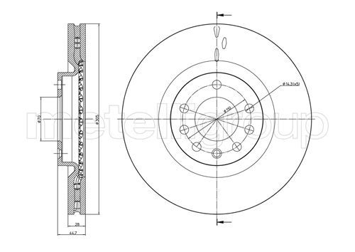 Kočioni disk METELLI 23-0860C
