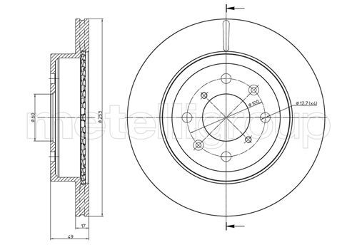 Kočioni disk METELLI 23-0839C