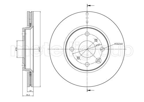 Kočioni disk METELLI 23-0834C