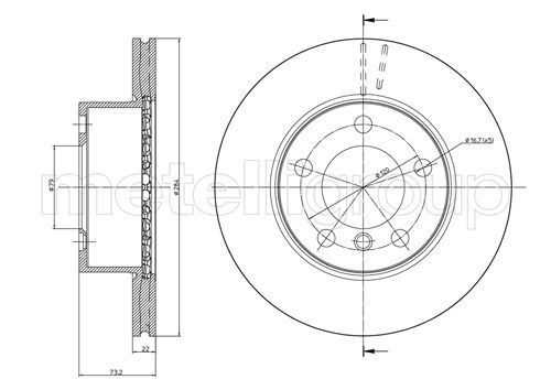 Kočioni disk METELLI 23-0810C