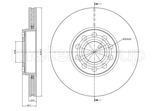 Kočioni disk METELLI 23-0745C