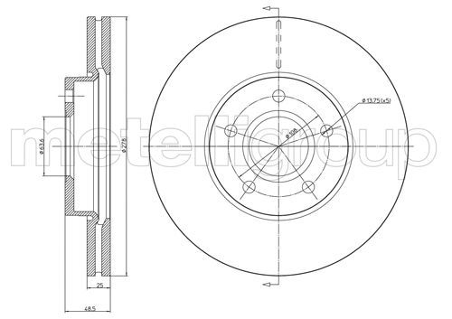 Kočioni disk METELLI 23-0685C