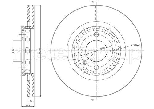 Kočioni disk METELLI 23-0656C