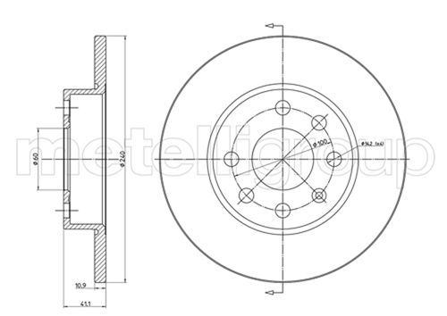 Kočioni disk METELLI 23-0568C