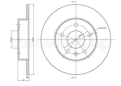 Kočioni disk METELLI 23-0489C
