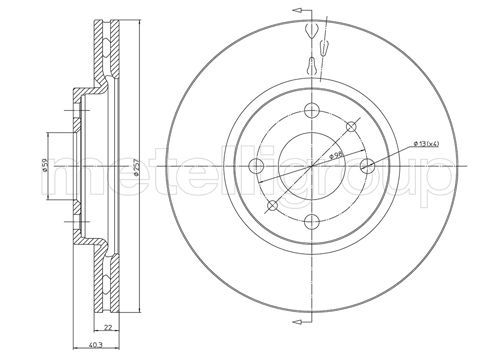 Kočioni disk METELLI 23-0407C