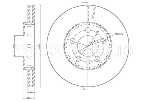Kočioni disk METELLI 23-0390C
