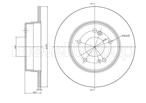 Kočioni disk METELLI 23-0277C