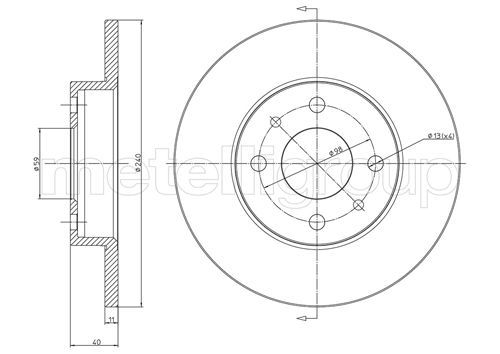 Kočioni disk METELLI 23-0232C