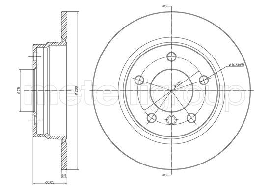 Kočioni disk METELLI 23-0229C