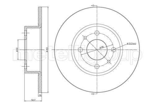 Kočioni disk METELLI 23-0193C