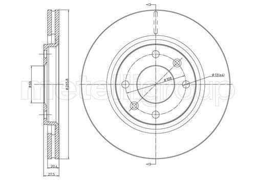 Kočioni disk METELLI 23-0191