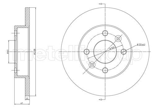 Kočioni disk METELLI 23-0082