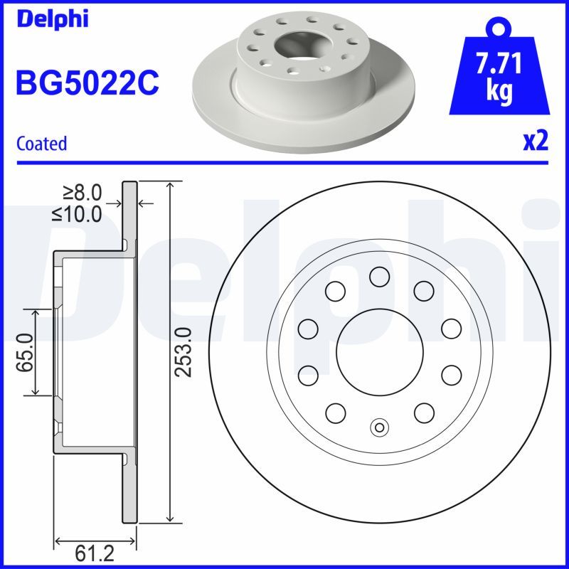 Kočioni disk DELPHI BG5022C