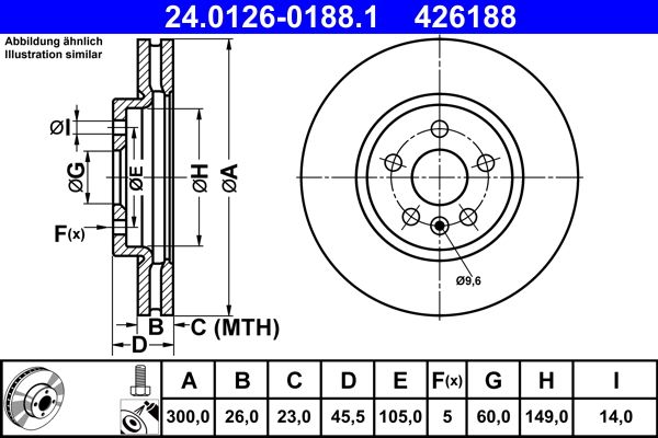 Kočioni disk ATE 24.0126-0188.1