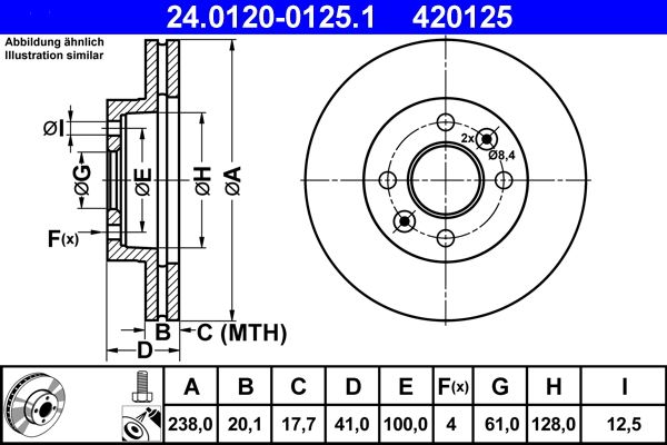 Kočioni disk ATE 24.0120-0125.1