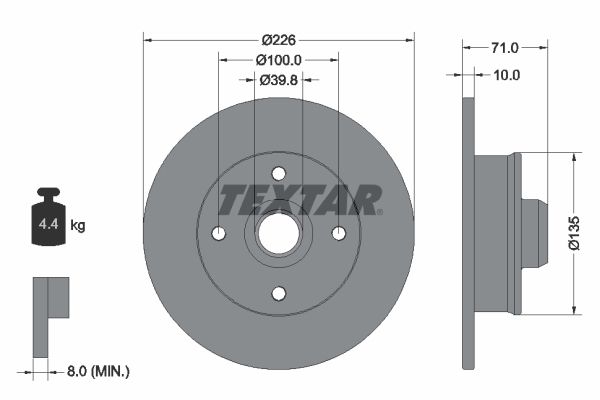 Kočioni disk TEXTAR 92041803