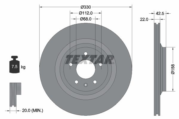 Kočioni disk TEXTAR 92160403