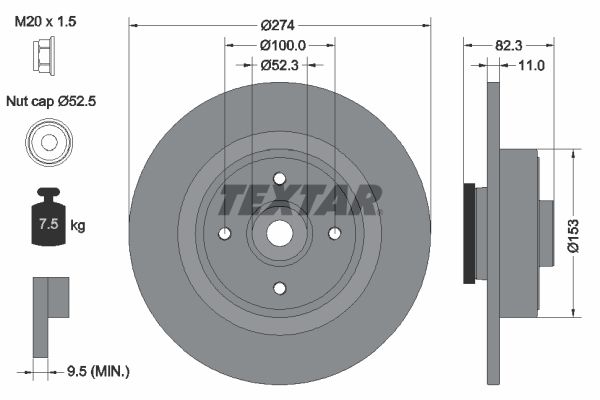 Kočioni disk TEXTAR 92141403