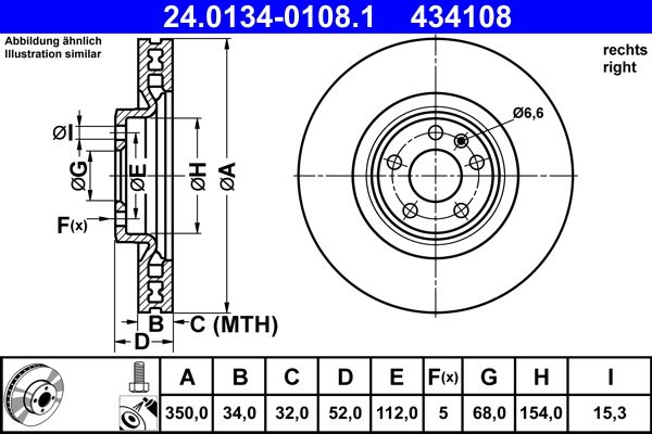 Kočioni disk ATE 24.0134-0108.1