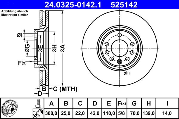 Kočioni disk ATE 24.0325-0142.1