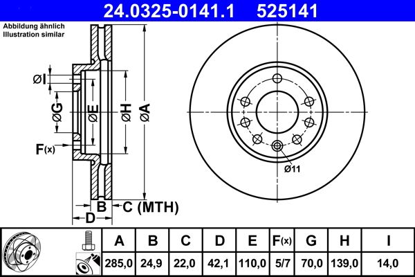Kočioni disk ATE 24.0325-0141.1