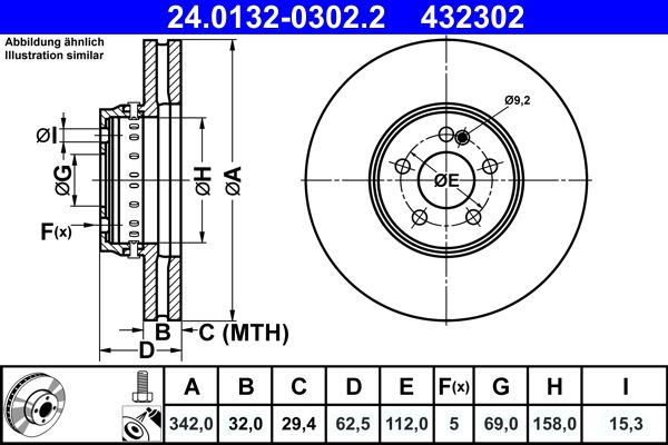 Kočioni disk ATE 24.0132-0302.2