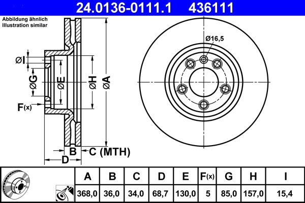 Kočioni disk ATE 24.0136-0111.1